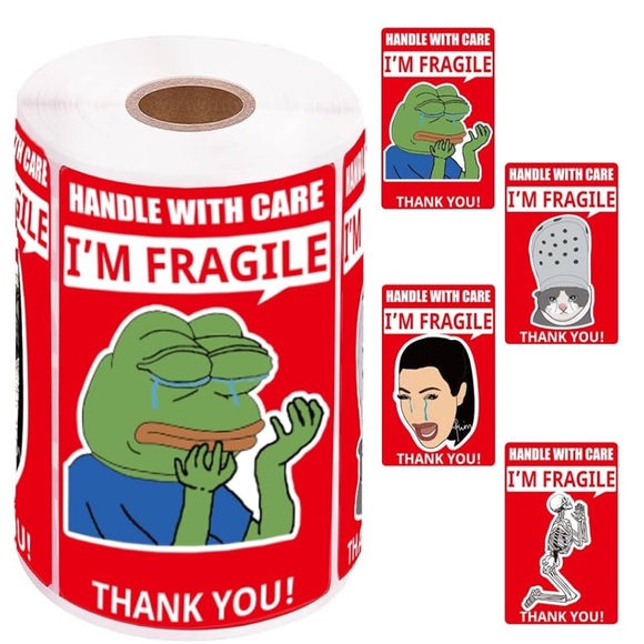 Office | 3x2 Inch Funny Fragile 50 Stickers For Shipping Cry Meme ...